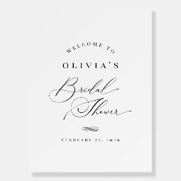 Elegant Classic Calligraphy Bridal Shower Sign | Zazzle