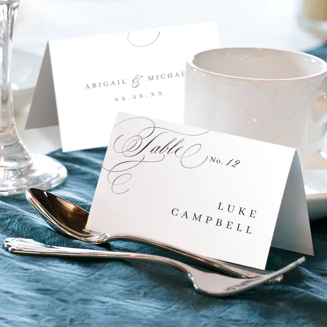 Elegant classic calligraphy vintage Place Card | Zazzle
