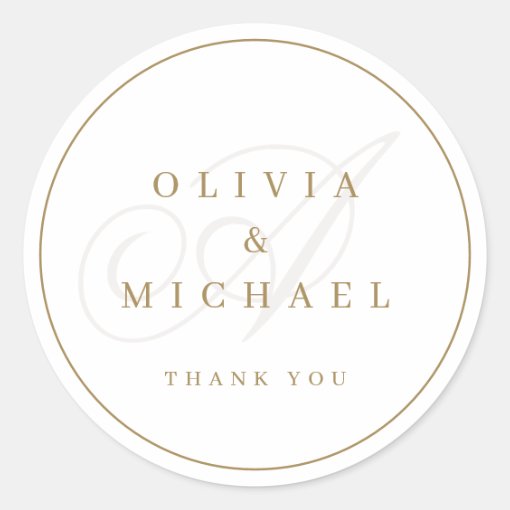 Elegant classic calligraphy vintage wedding favors classic round ...