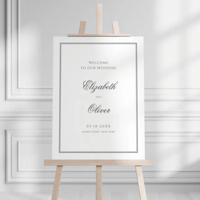 Elegant Classic Calligraphy Wedding Welcome Sign | Zazzle