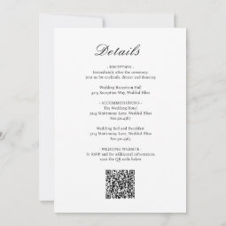 Elegant Classic Formal All In One QR Code Wedding Invitation | Zazzle