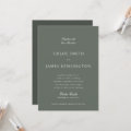 Elegant Classic Formal Dark Green Wedding Invitation | Zazzle