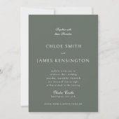 Elegant Classic Formal Dark Green Wedding Invitation | Zazzle