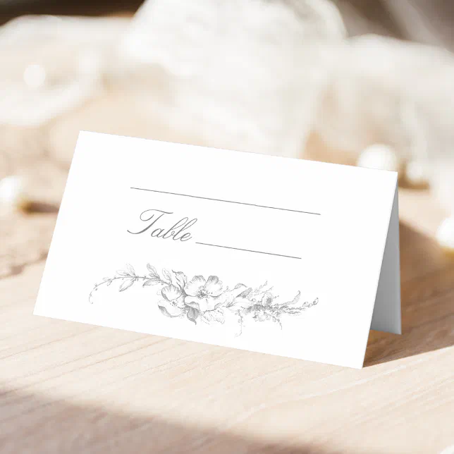 Elegant Classic French Rococo Floral Place Card | Zazzle