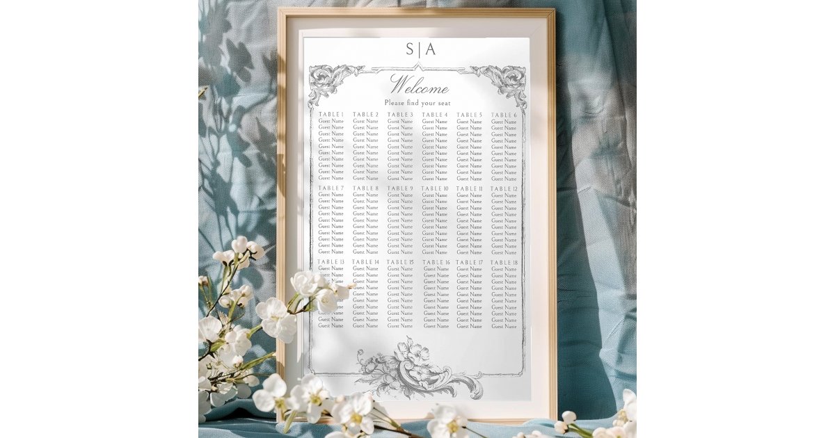Elegant Classic French Rococo Floral Poster | Zazzle