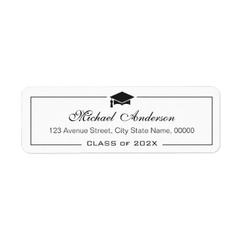 Elegant Classic Graduation Cap Grad Graduate Label | Zazzle