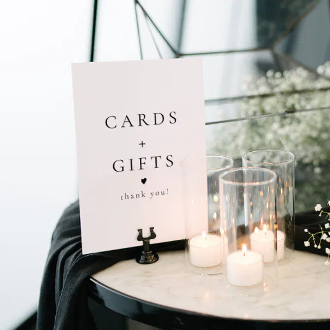 Elegant Classic Minimalist Cards and Gifts Sign | Zazzle