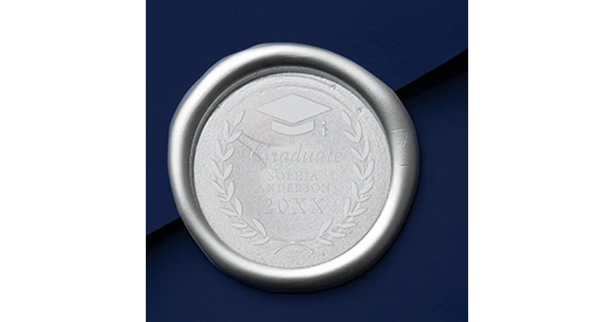 Elegant Classic Minimalist Personalized Graduation Wax Seal Sticker ...