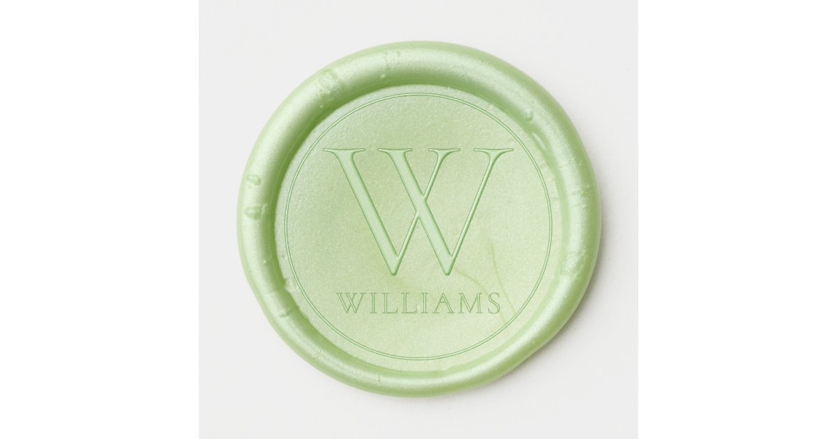 Elegant Classic Monogram Initial, Last Name Circle Wax Seal Sticker ...