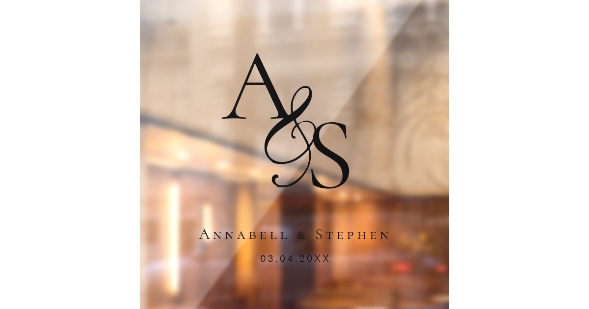 Elegant, Classic, Monogram, Wedding Window Cling | Zazzle