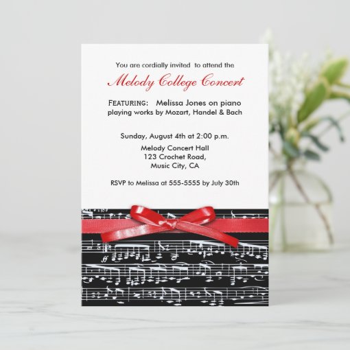 Elegant classic music concert recital invitation | Zazzle