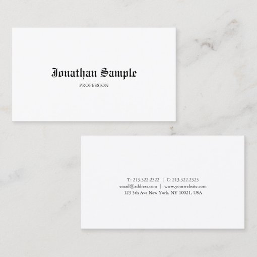 Elegant Classic Old Simple Nostalgic Professional Business Card | Zazzle