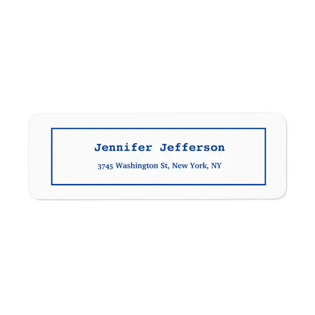 Elegant Classic Plain Professional Deep Blue White Label | Zazzle