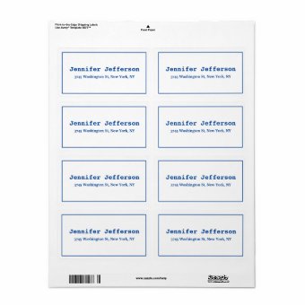 Elegant Classic Plain Professional Deep Blue White Label | Zazzle