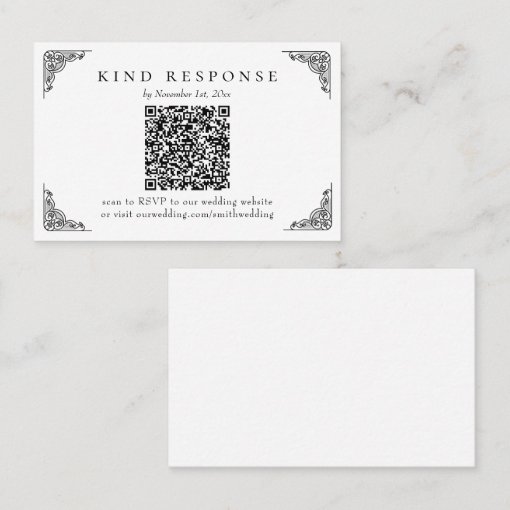 Elegant Classic QR Code Wedding RSVP Card Zazzle elegant-classic-qr-code-wedding-rsvp-card-zazzle