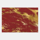 Elegant classic red & gold marble look wrapping paper sheets | Zazzle