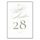 Elegant Classic Sage on White Calligraphy Wedding Table Number | Zazzle