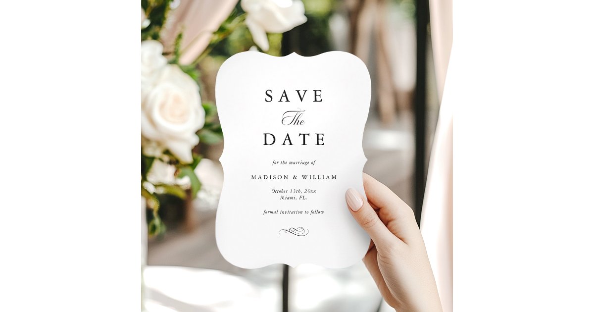 Elegant Classic Save the Date Announcement Card | Zazzle