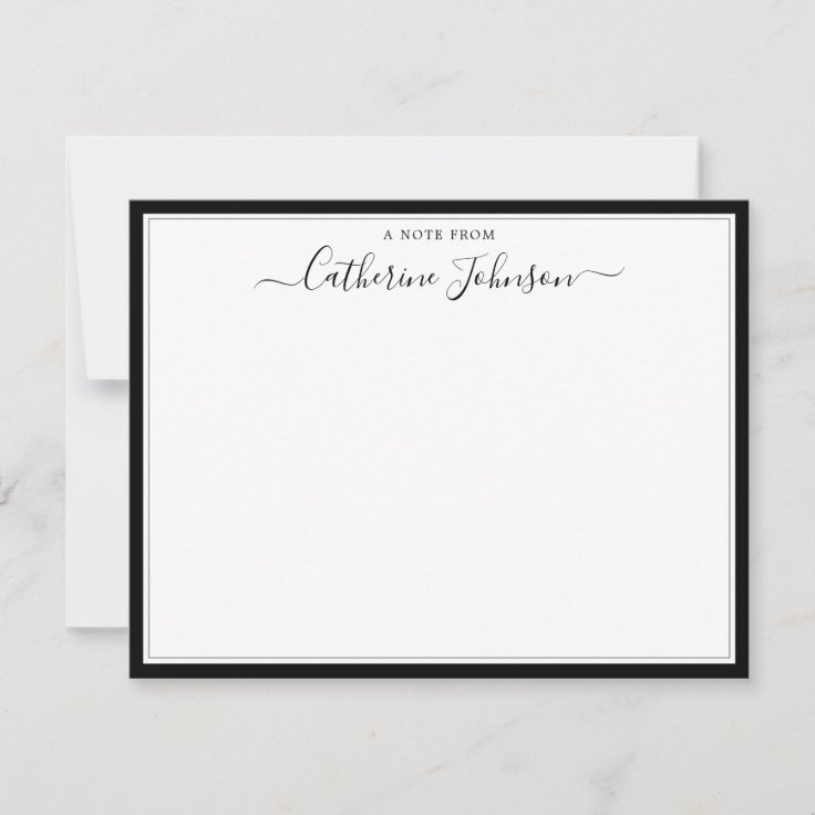 Elegant Classic Script Calligraphy A Note From | Zazzle