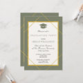 Elegant classic script gold sage graduation party invitation | Zazzle