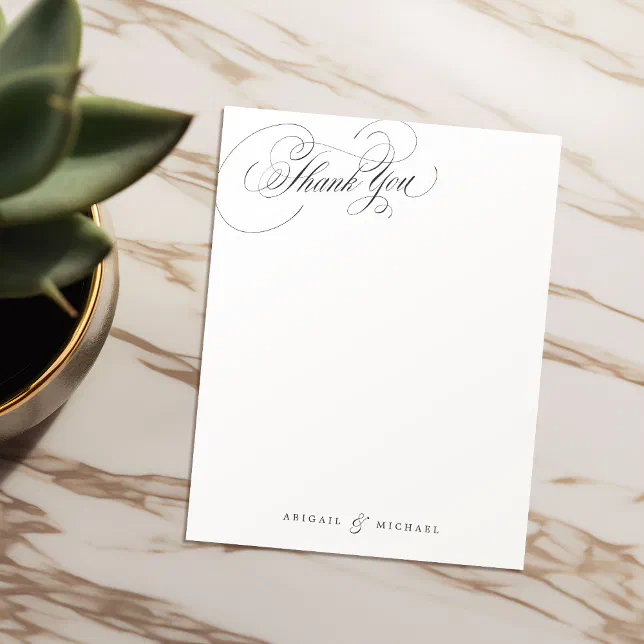 Elegant classic script personalized Stationery Note Card | Zazzle