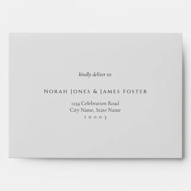 Elegant Classic Simple Light Gray Addressed Envelope | Zazzle