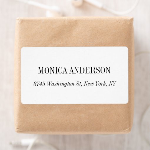 Elegant Classic Simple White Label | Zazzle