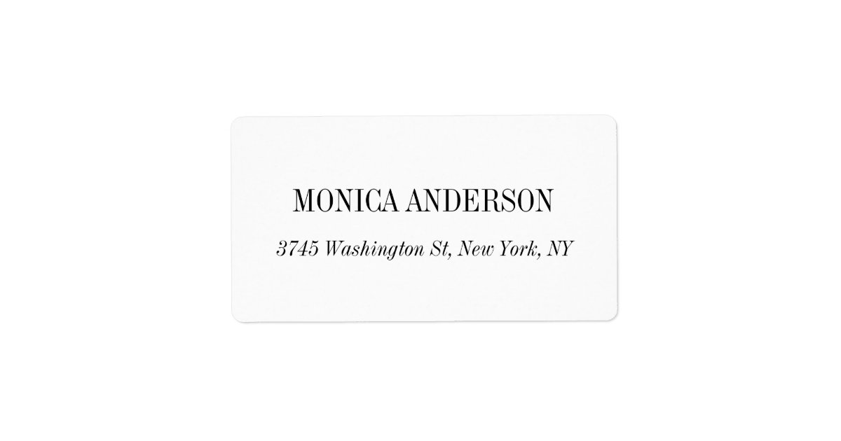 Elegant Classic Simple White Label | Zazzle