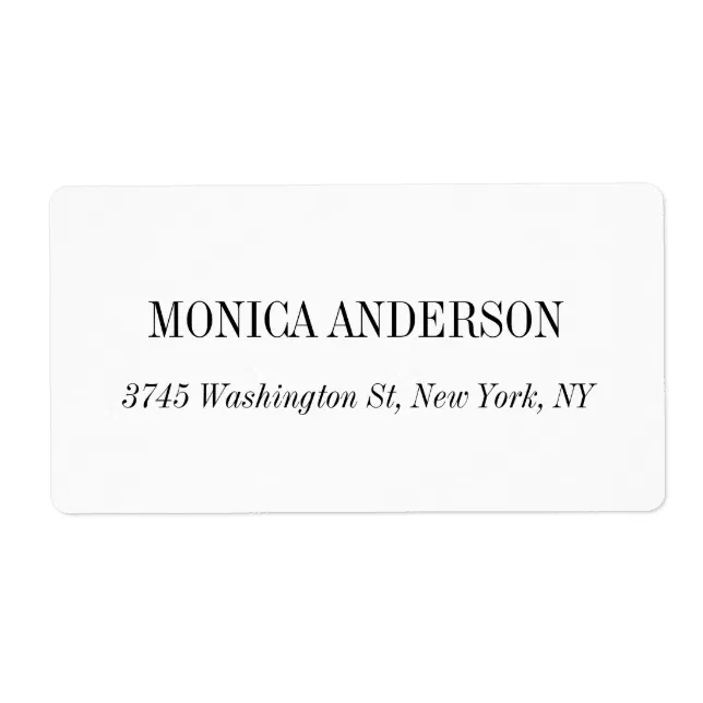 Elegant Classic Simple White Label | Zazzle