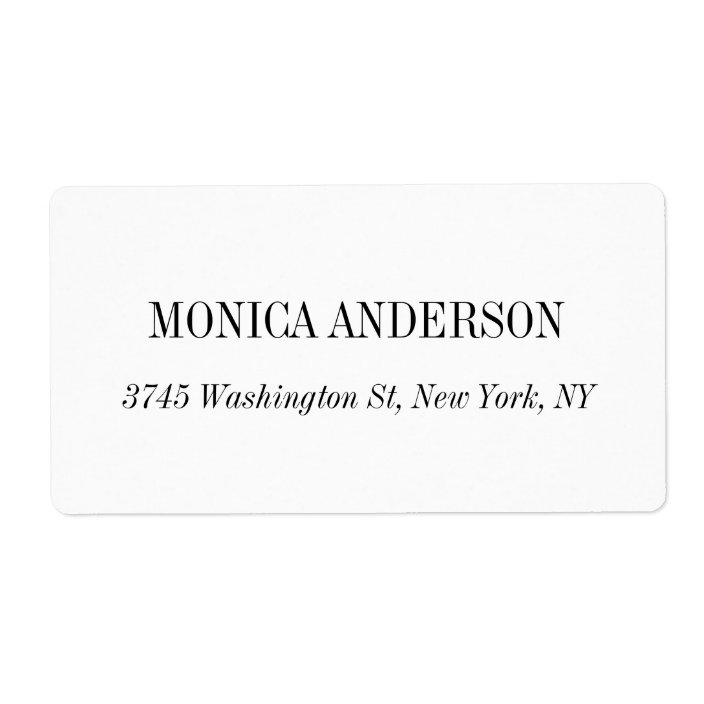 Elegant Classic Simple White Label | Zazzle.com