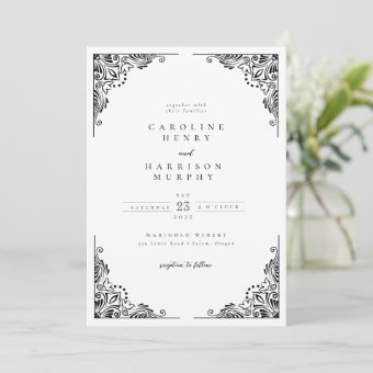 Elegant Classic Sophisticated Photo Wedding Invitation | Zazzle