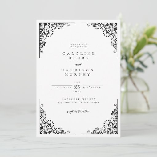Elegant Classic Sophisticated Photo Wedding Invitation | Zazzle