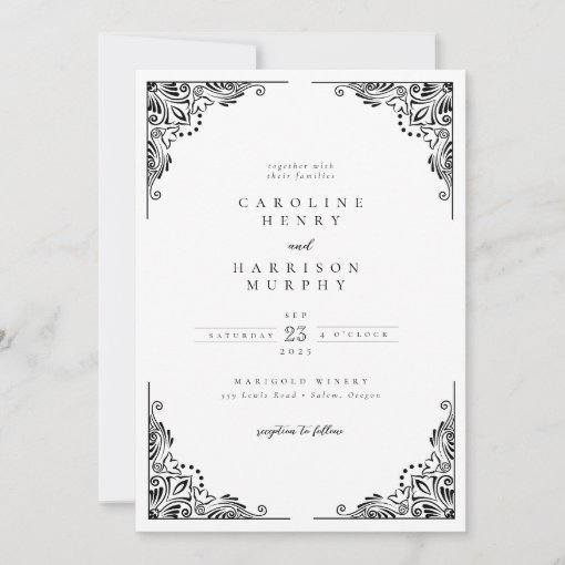 Elegant Classic Sophisticated Photo Wedding Invitation | Zazzle