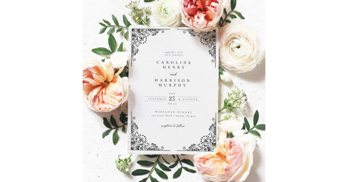 Elegant Classic Sophisticated Photo Wedding Invitation | Zazzle