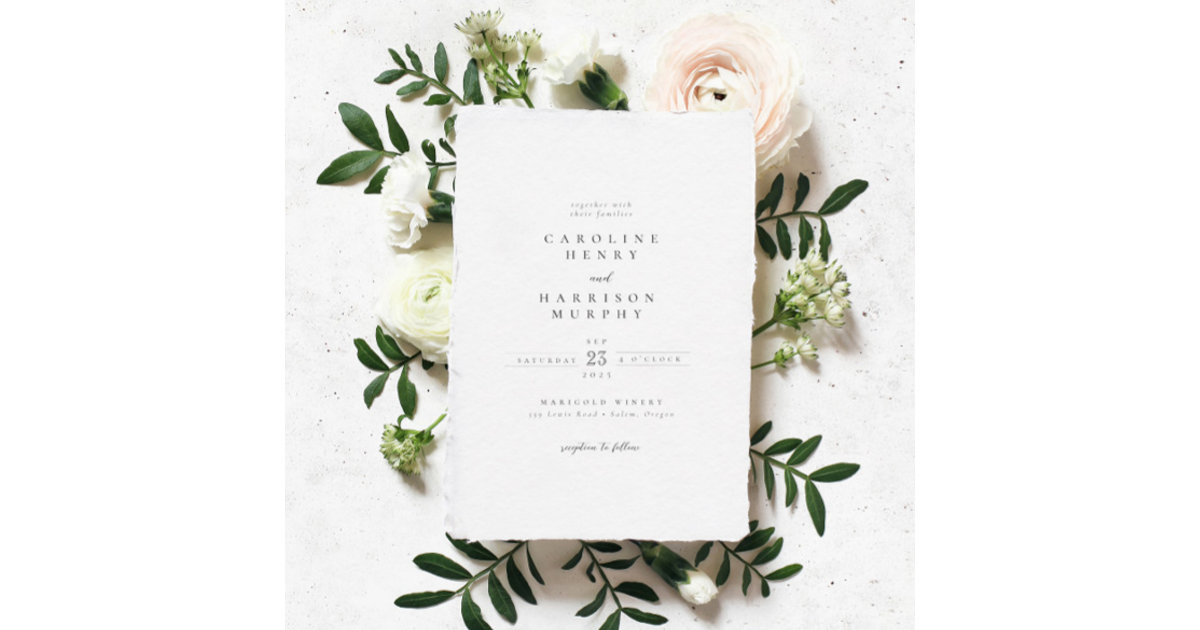Elegant Classic Sophisticated Wedding Invitation | Zazzle