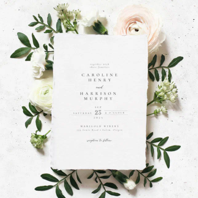 Elegant Classic Sophisticated Wedding Invitation | Zazzle