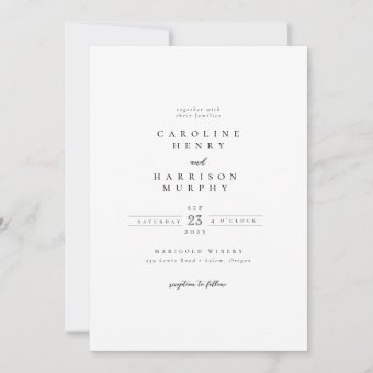 Elegant Classic Sophisticated Wedding Invitation | Zazzle