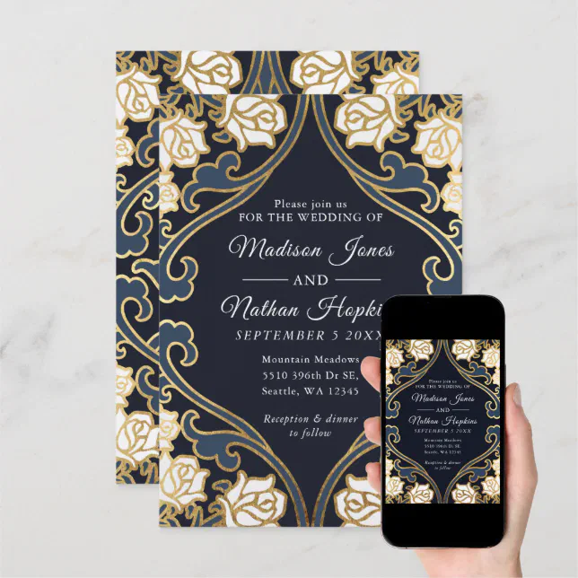Elegant Classic Victorian Wedding Invitation | Zazzle