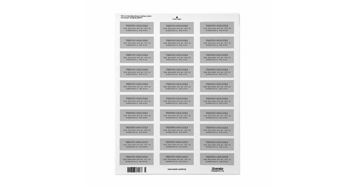 Elegant Classy Dove Gray Return Address Label | Zazzle