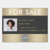 Elegant Classy For Sale Bold Gold Real Estate Sign | Zazzle