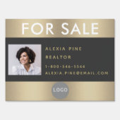 Elegant Classy For Sale Bold Gold Real Estate Sign | Zazzle