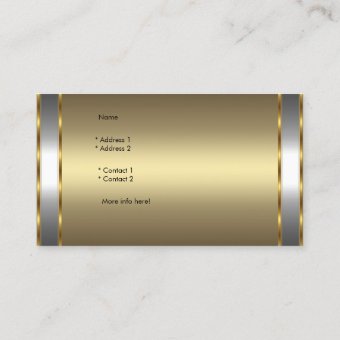 Elegant Classy Gold Bronze silver Business Card | Zazzle