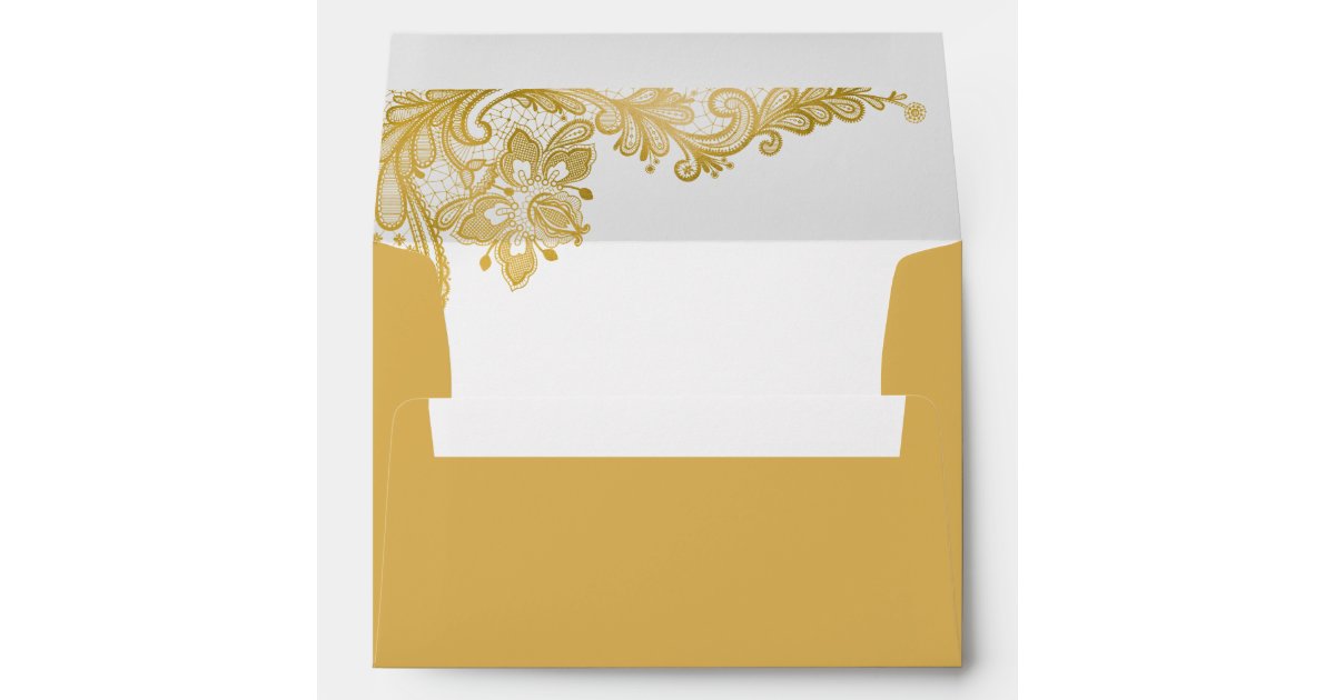 Elegant Classy Gold Lace for 5 x 7 Card Envelope | Zazzle.com