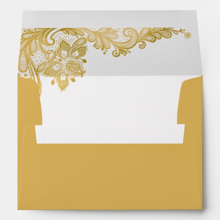 Elegant Classy Gold Lace for 5 x 7 Card Envelope | Zazzle.com