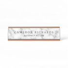 Elegant classy marble name and title template desk name plate | Zazzle