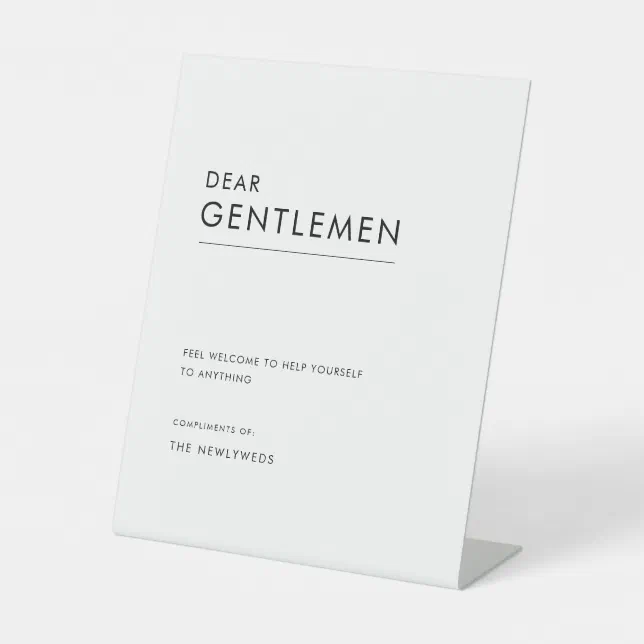 Elegant Classy Mens Gents Wedding Bathroom Pedestal Sign | Zazzle