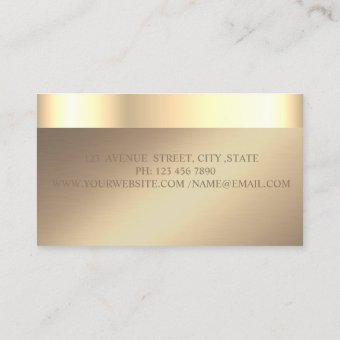 Elegant Classy Modern,Faux Gold Border Business Card | Zazzle