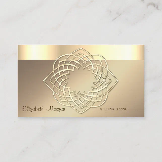 Elegant Classy Modern,Faux Gold Border Business Card | Zazzle