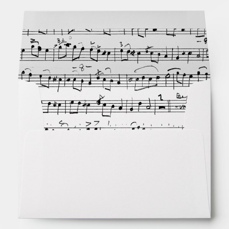 Elegant Classy Music Sheet Notes Inside Envelope | Zazzle