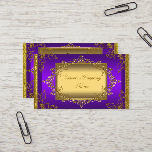 Elegant Classy Purple Gold Elite Business Card | Zazzle